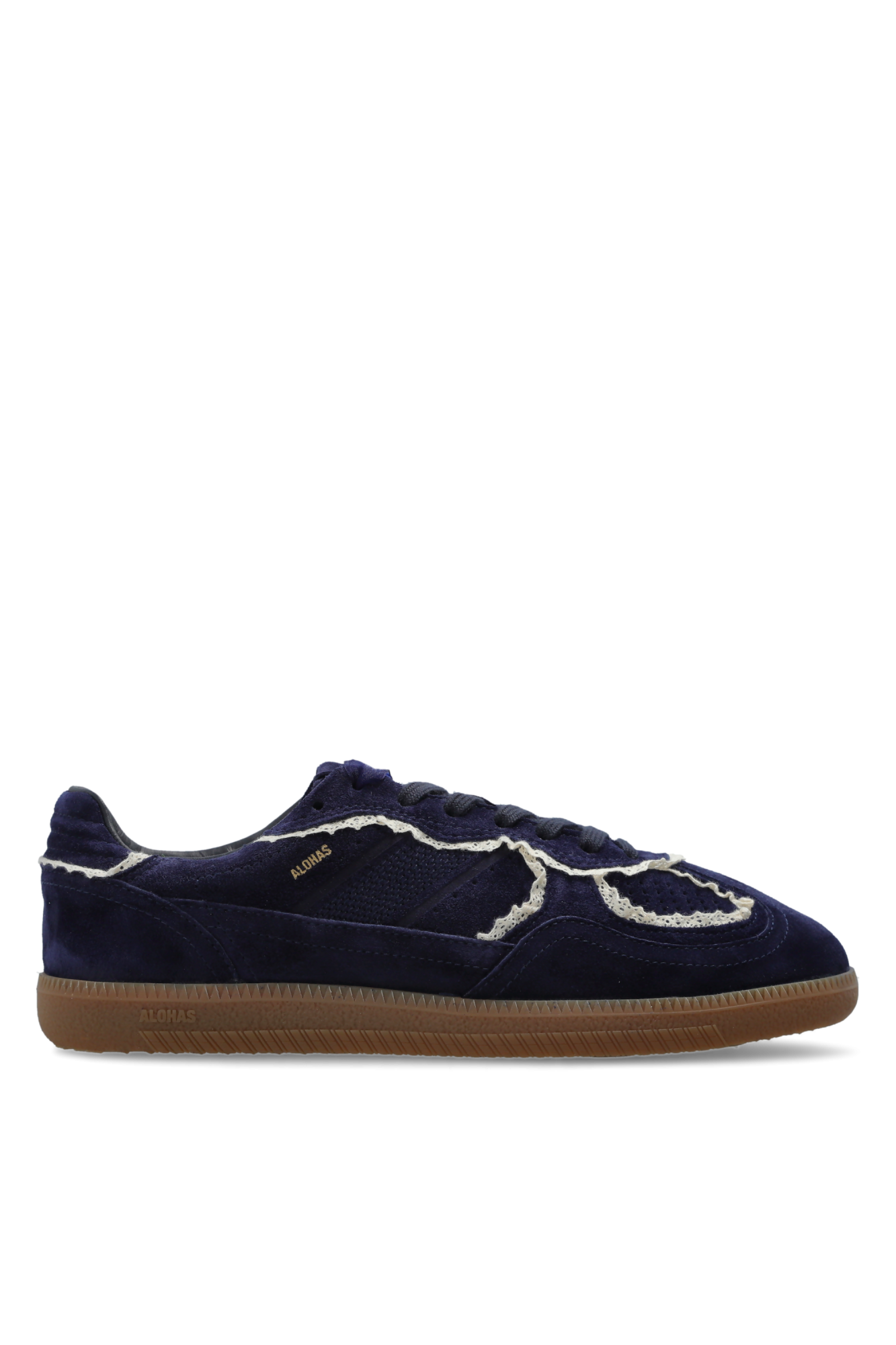 ALOHAS ALOHAS Navy Velour Sneakers with Contrasting Stitching
